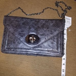 MMS Design Studio | Bags | Mms Dark Gray Clutch With Chain | Poshmark